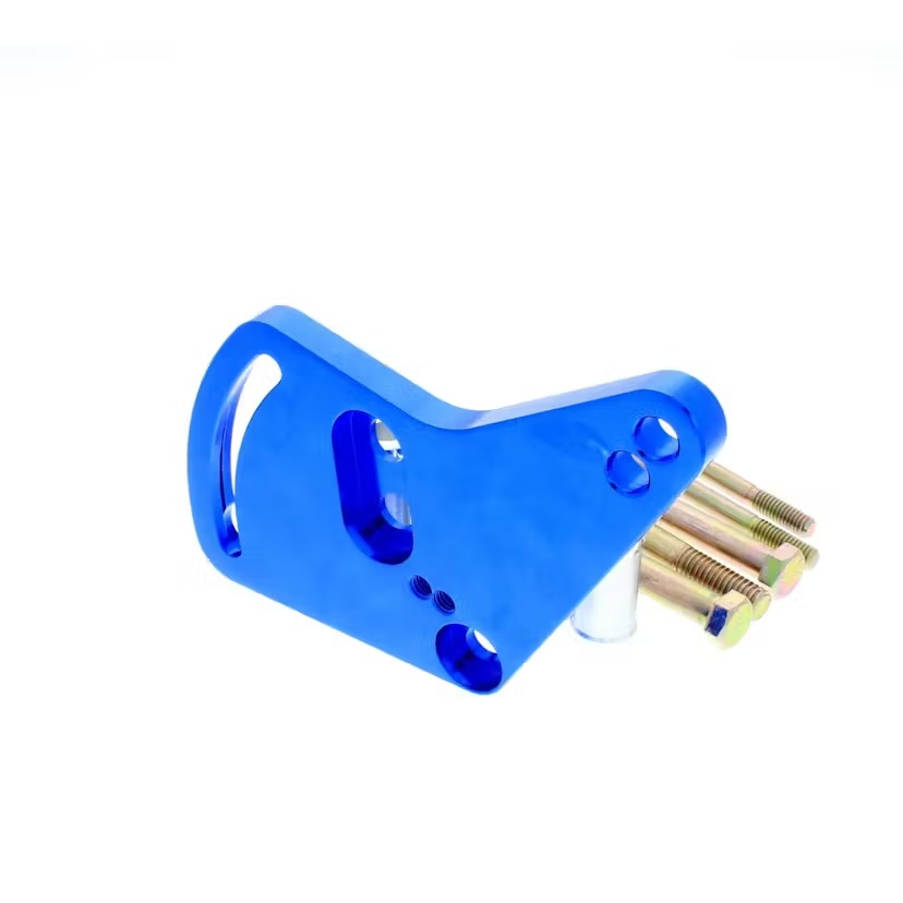 Buy Small Block Ford Power Steering Bracket, Blue Anodized